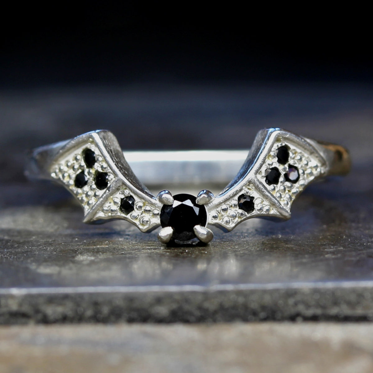 Black Bat Wedding Ring - Gold – hellcatjewellery