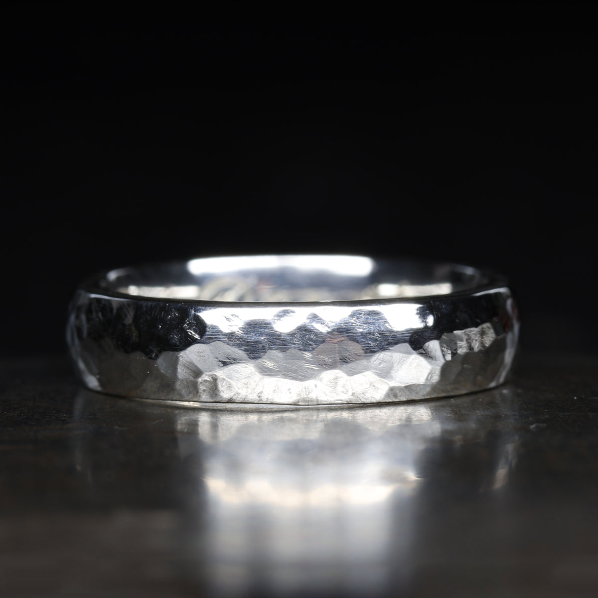 Men's Hammered Finish Til Death Ring Silver – hellcatjewellery