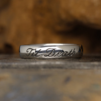 Til Death Wedding Bands - Gothic Silver & Gold Wedding Rings ...