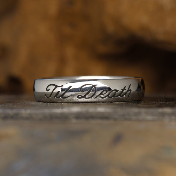 Til Death Wedding Bands - Gothic Silver & Gold Wedding Rings ...