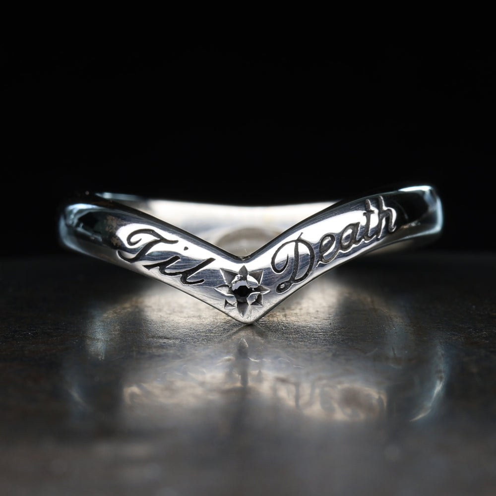 Til Death Wedding Bands - Gothic Silver & Gold Wedding Rings ...
