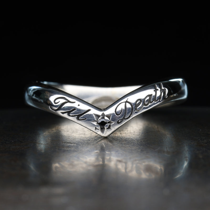 Til Death Wedding Bands - Gothic Silver & Gold Wedding Rings ...