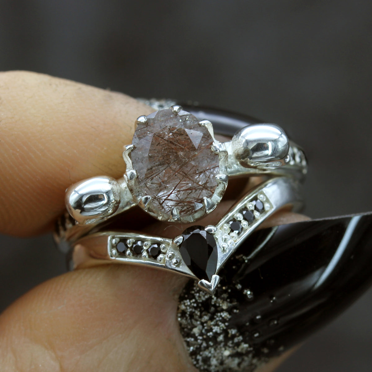 Black Women's Wishbone Wedding Ring | hellcatjewellery