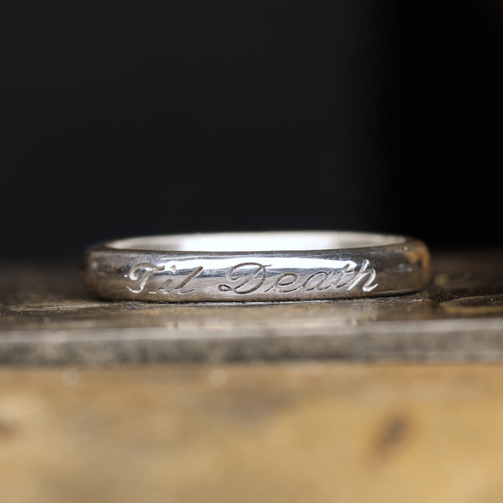 Til Death Wedding Bands - Gothic Silver & Gold Wedding Rings ...