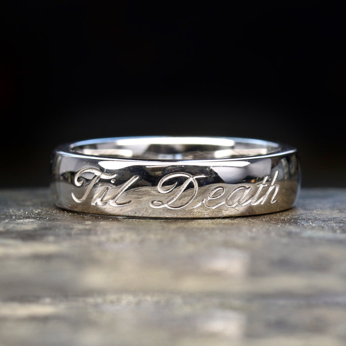 Til Death Wedding Bands - Gothic Silver & Gold Wedding Rings ...