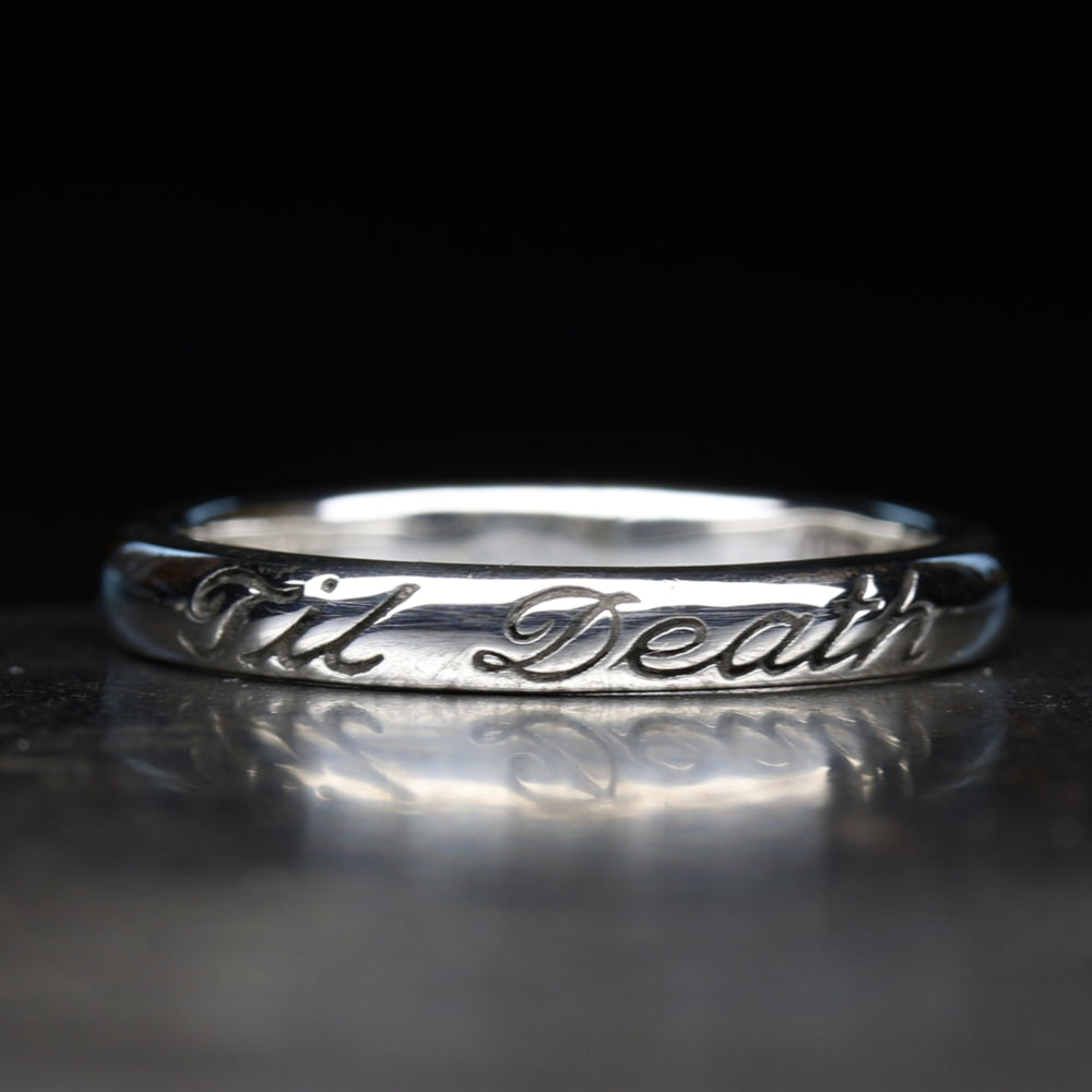 Til Death Wedding Bands - Gothic Silver & Gold Wedding Rings ...
