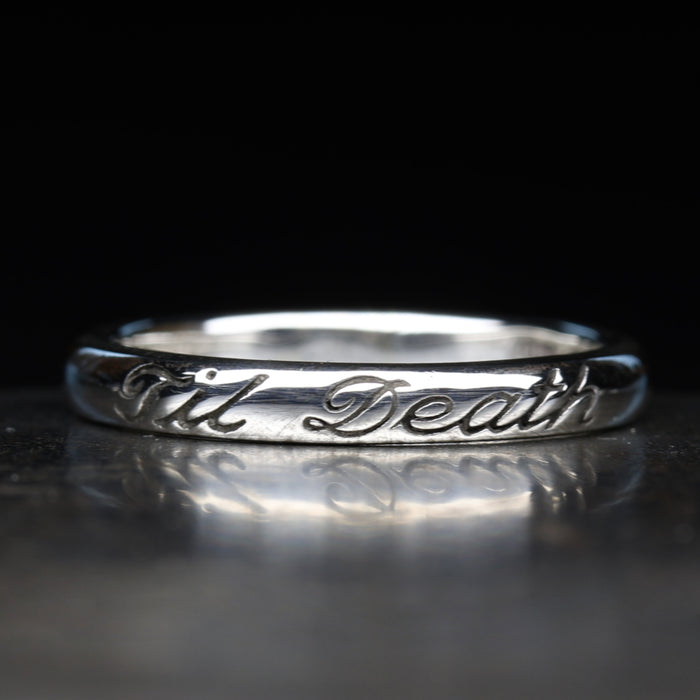 Til Death Wedding Bands - Gothic Silver & Gold Wedding Rings ...