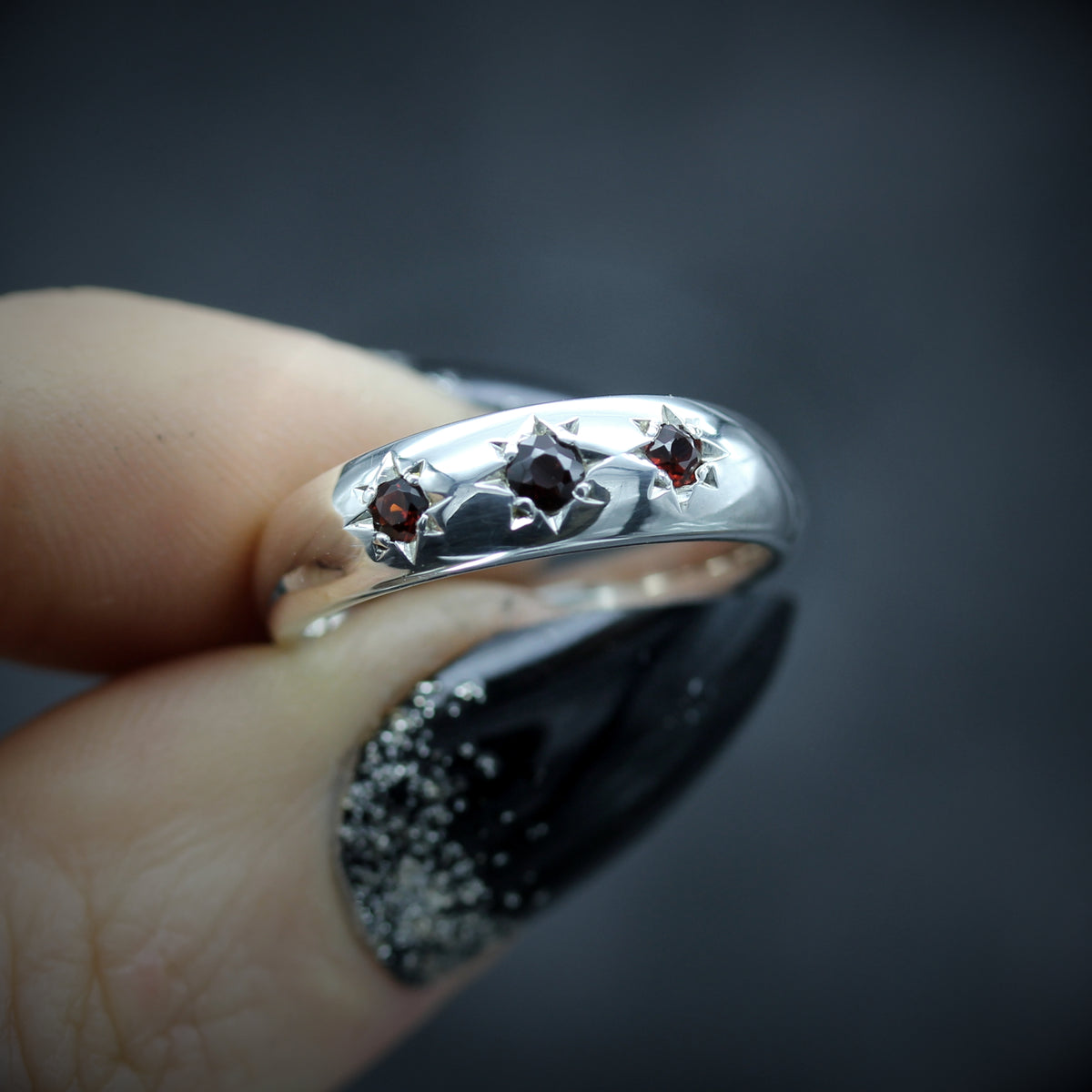 Gothic Gypsy Ring - Garnet – hellcatjewellery