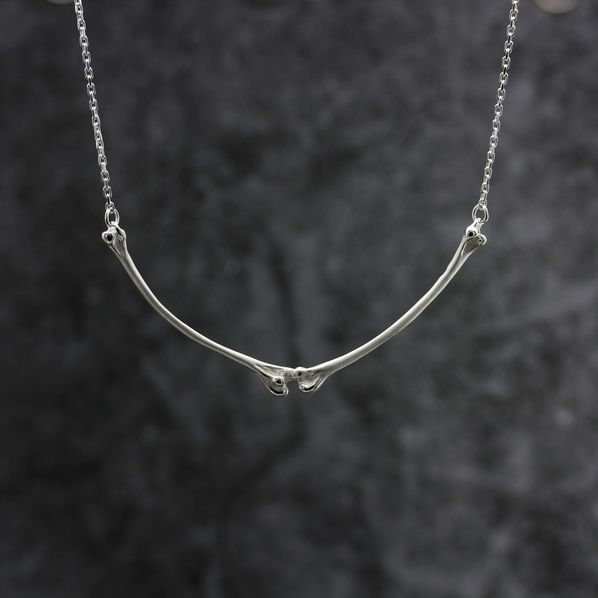 Silver Bone Necklace - Gothic Jewellery – hellcatjewellery