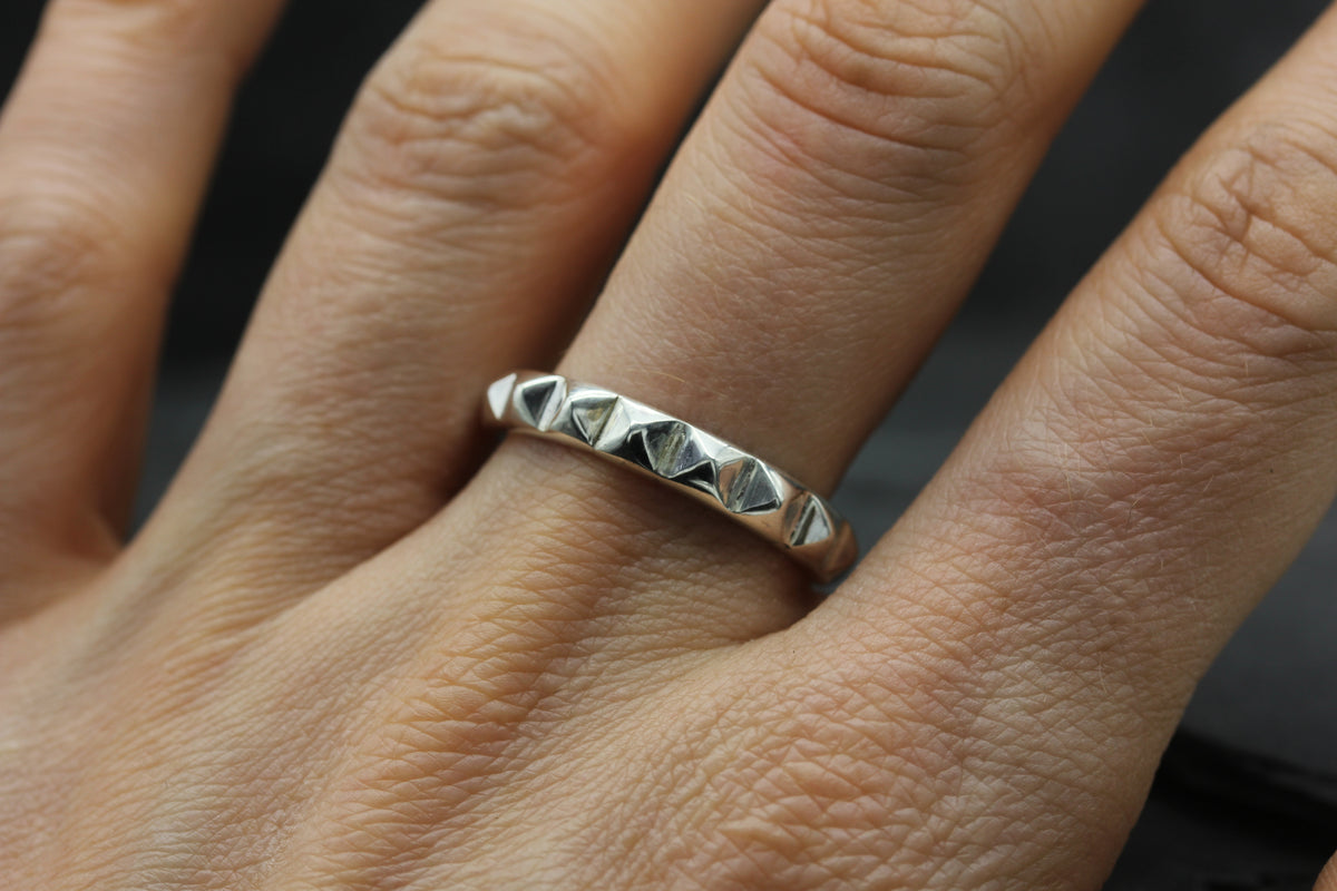 Silver Studded Band – hellcatjewellery